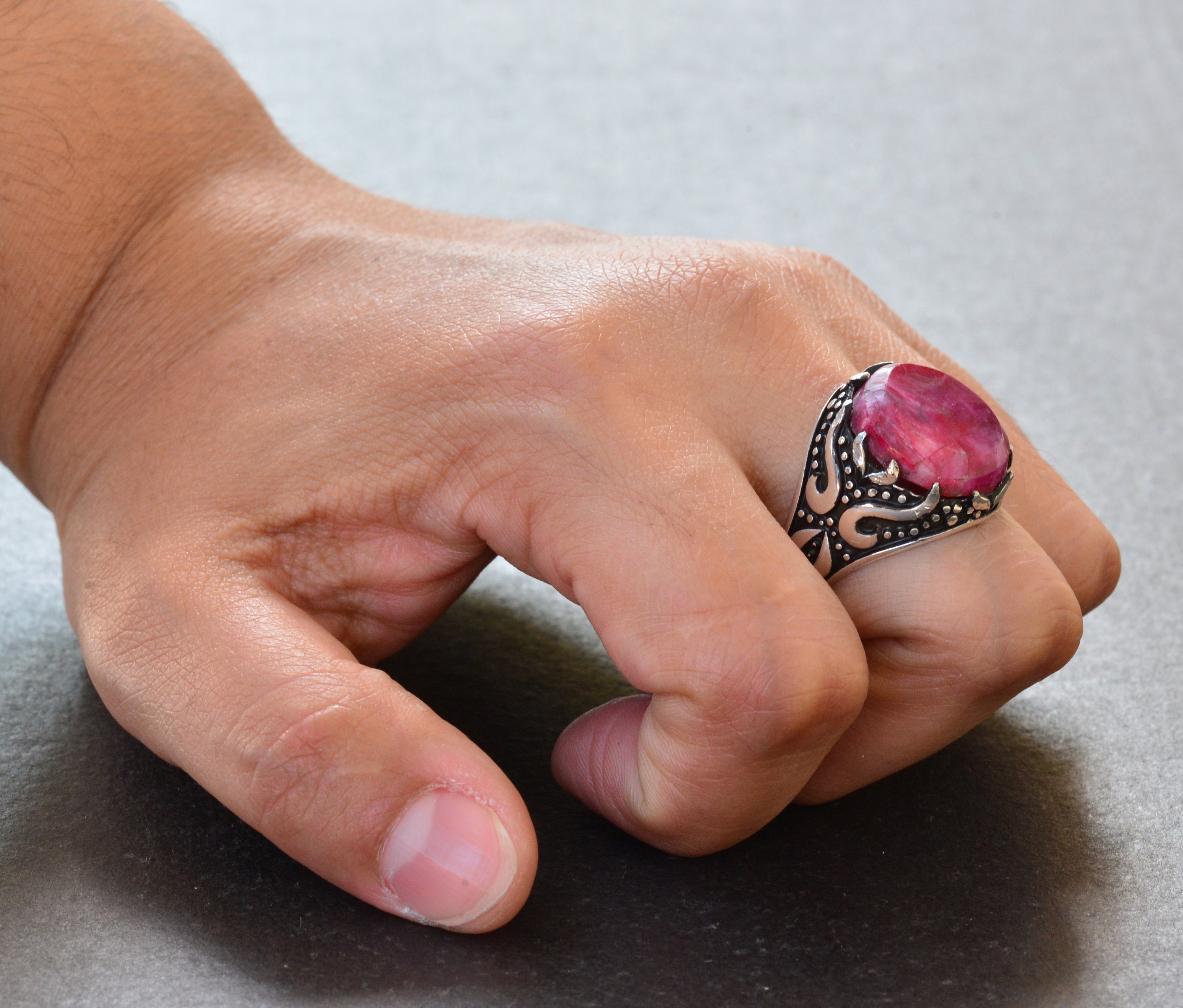 Real Natural Ruby Gemstone Raw Ruby Special Ring For Men | Etsy