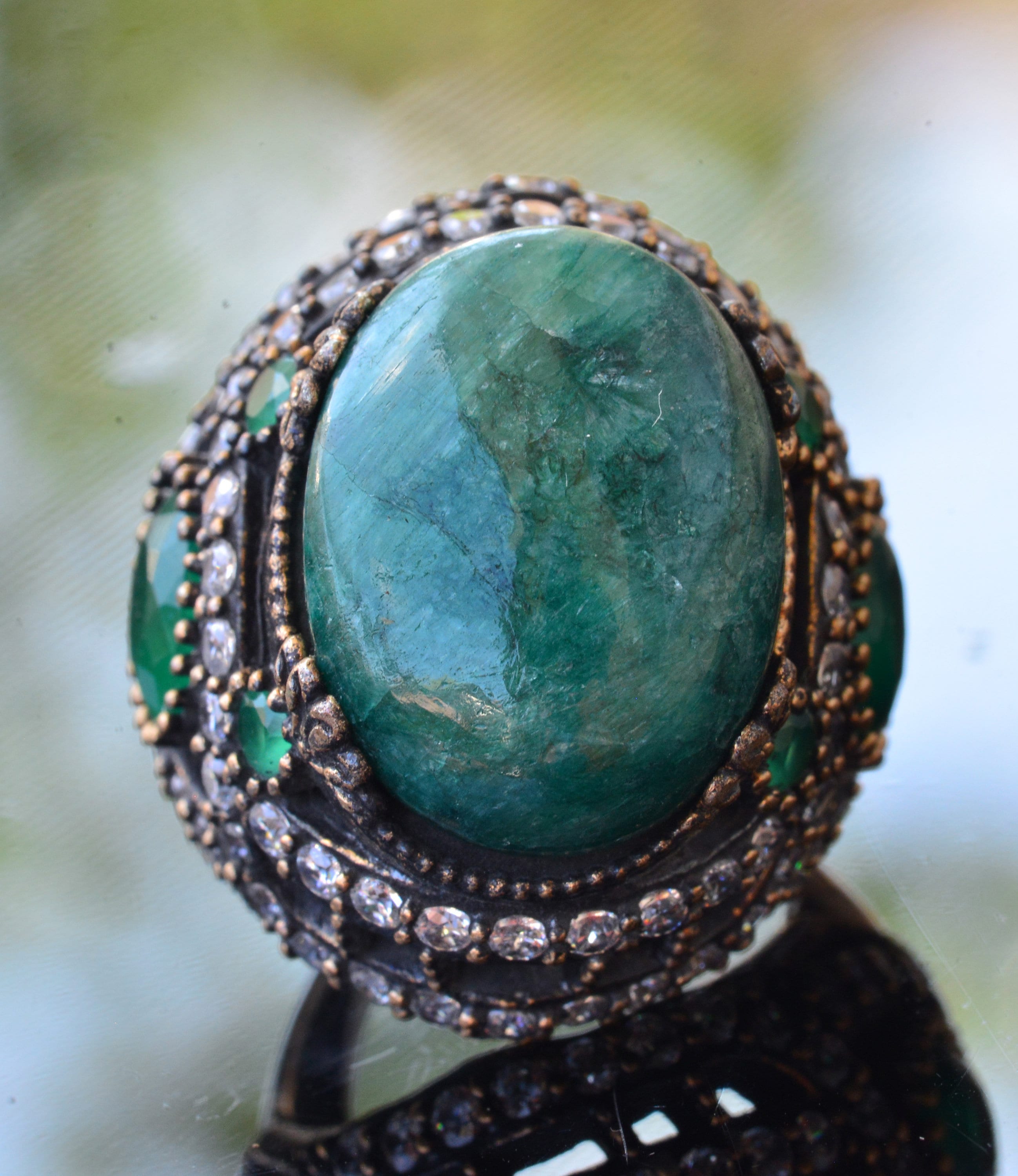 Natural Cabochon Ring Cabochon Sapphire Unique Men Ring 925 | Etsy