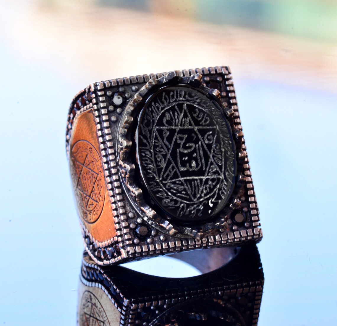 Solid Silver 925 Arabic Ring Islamic Ring Signet Seal Ring - Etsy