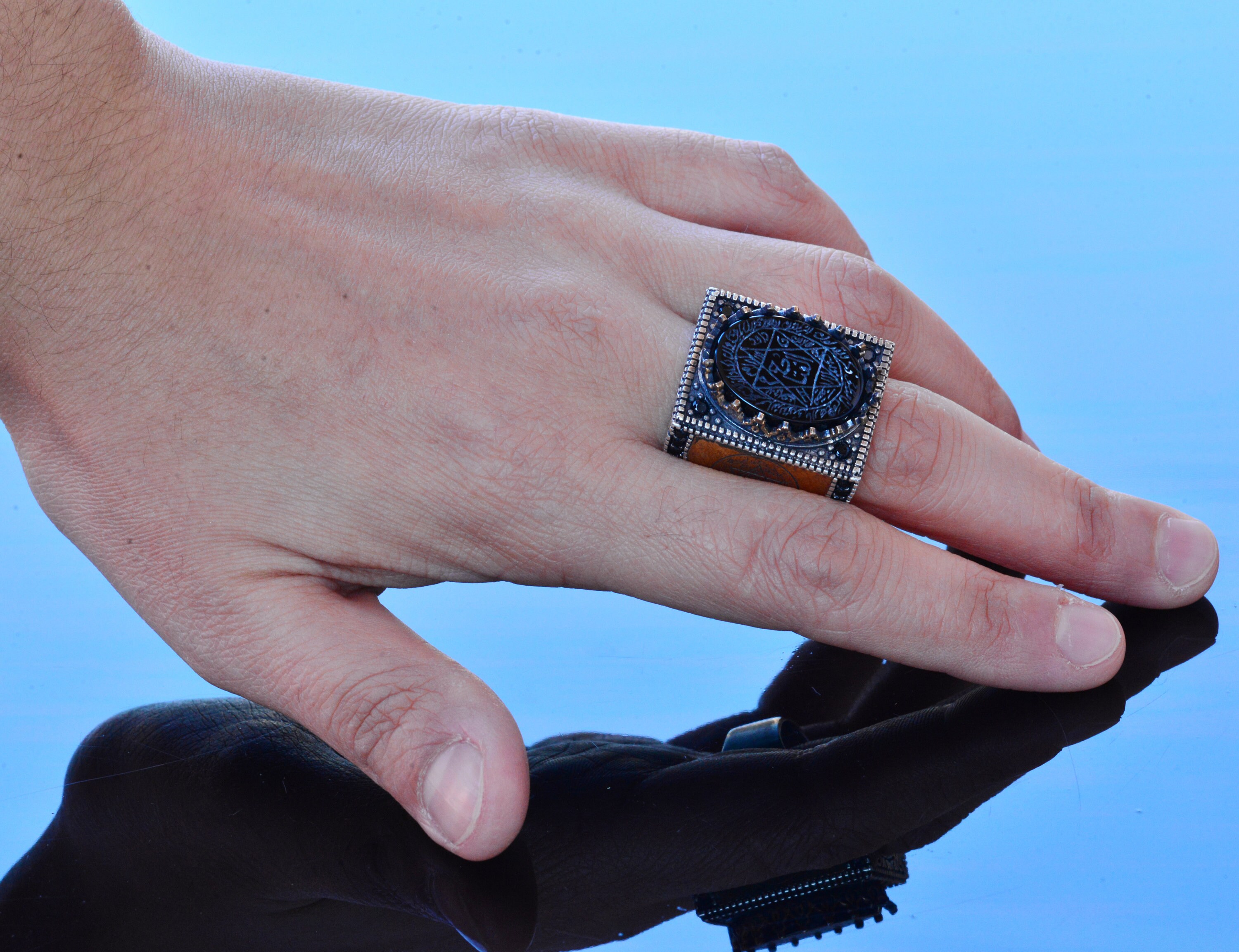 Solid Silver 925 Arabic Ring Islamic Ring Signet Seal Ring - Etsy