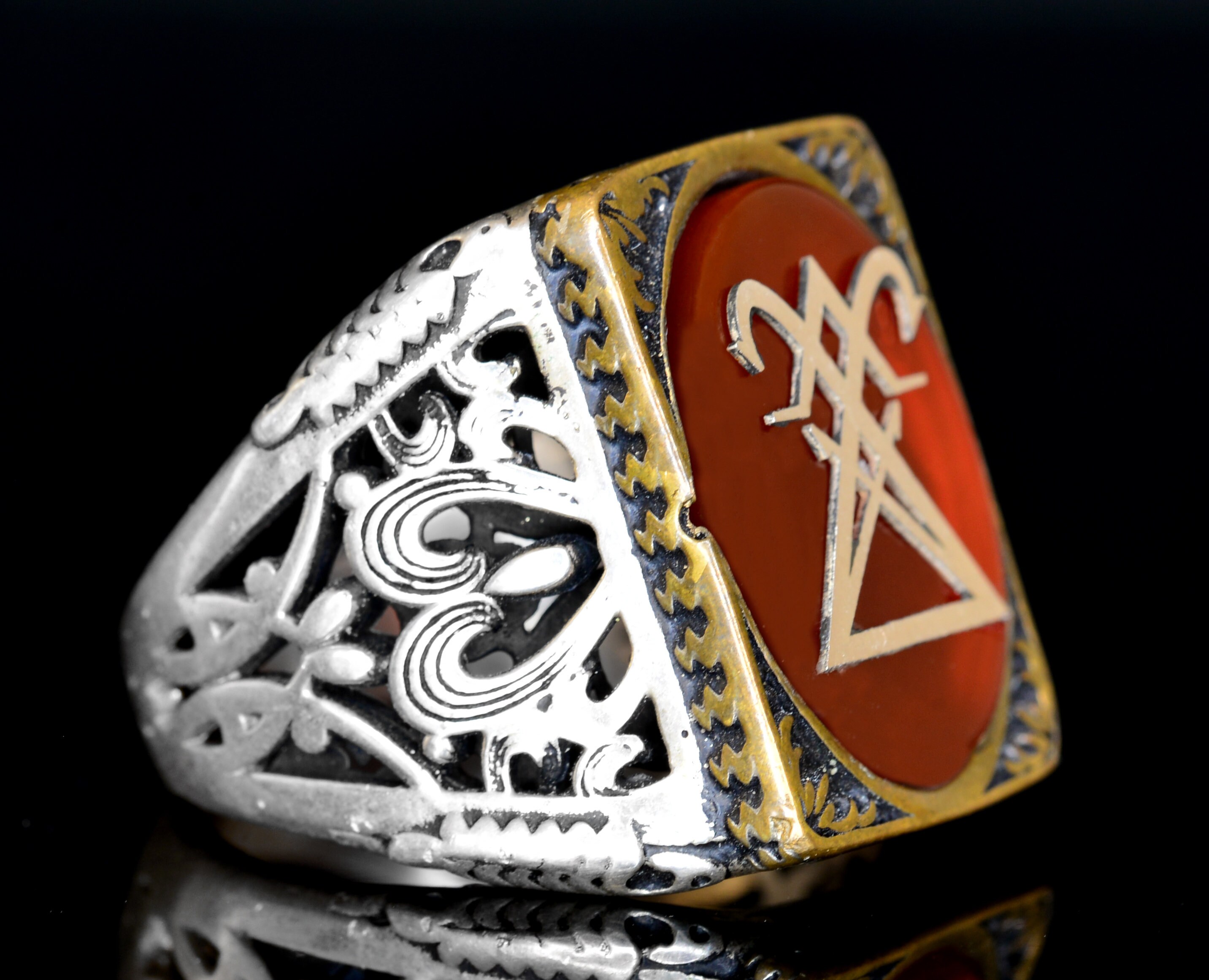 925 Sterling Silver Ring Satan Ring Satanic Ring Sigil of | Etsy