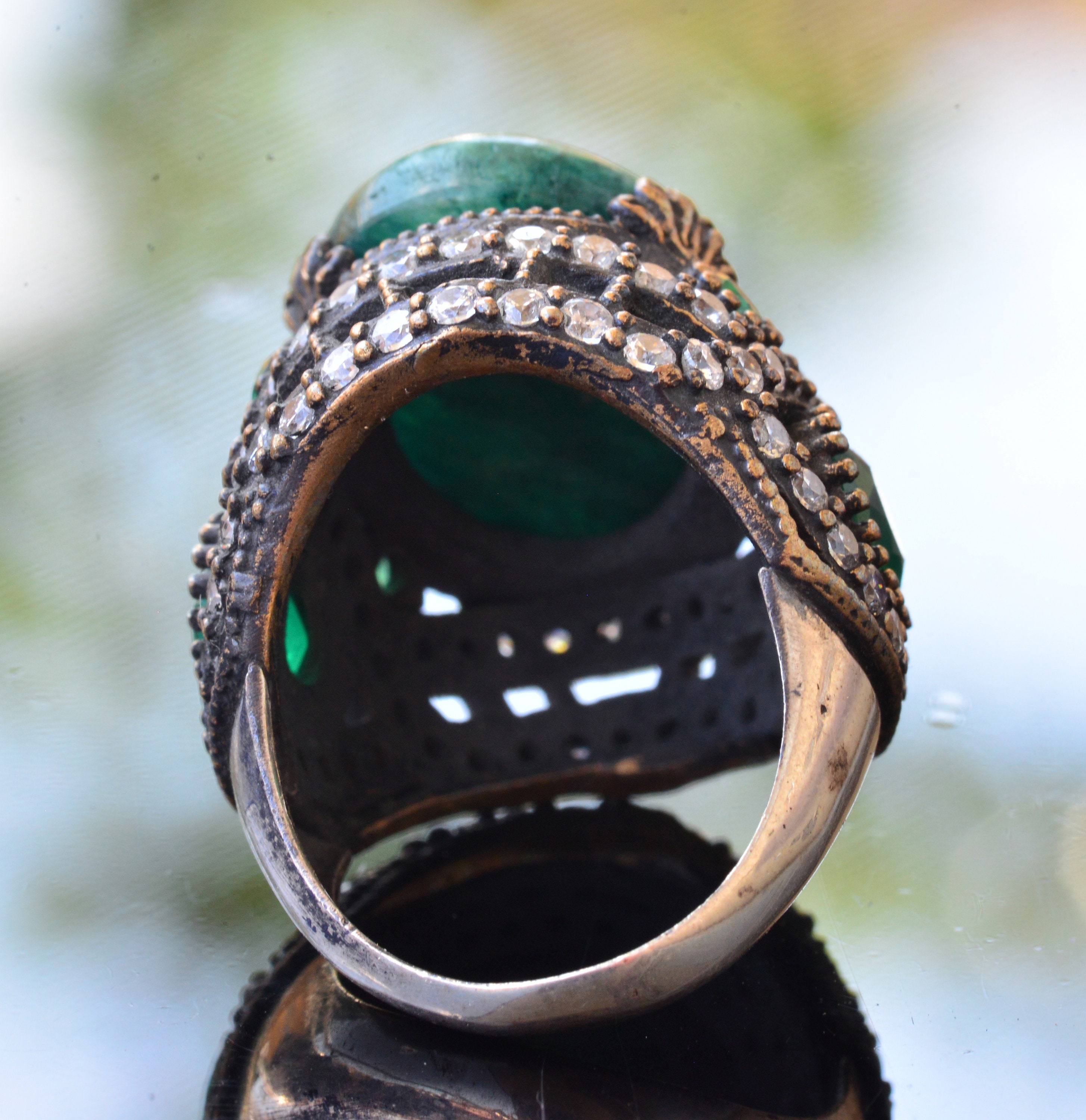 Natural Cabochon Ring Cabochon Sapphire Unique Men Ring 925 | Etsy