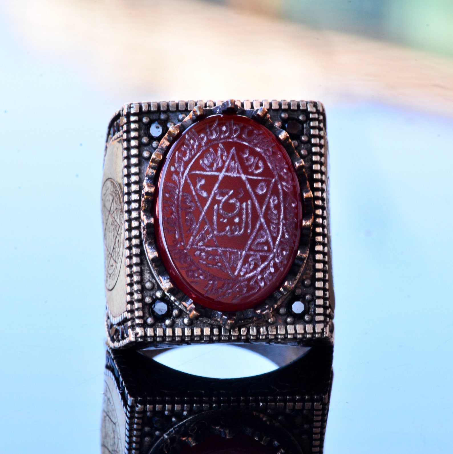 Solid Silver 925 Arabic Ring Islamic Ring Signet Seal Ring - Etsy