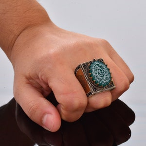 Solid Silver 925 Arabic Ring, Islamic Ring, Signet Seal Ring, Solomon ...