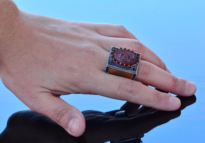 Solid Silver 925 Arabic Ring Islamic Ring Signet Seal Ring - Etsy