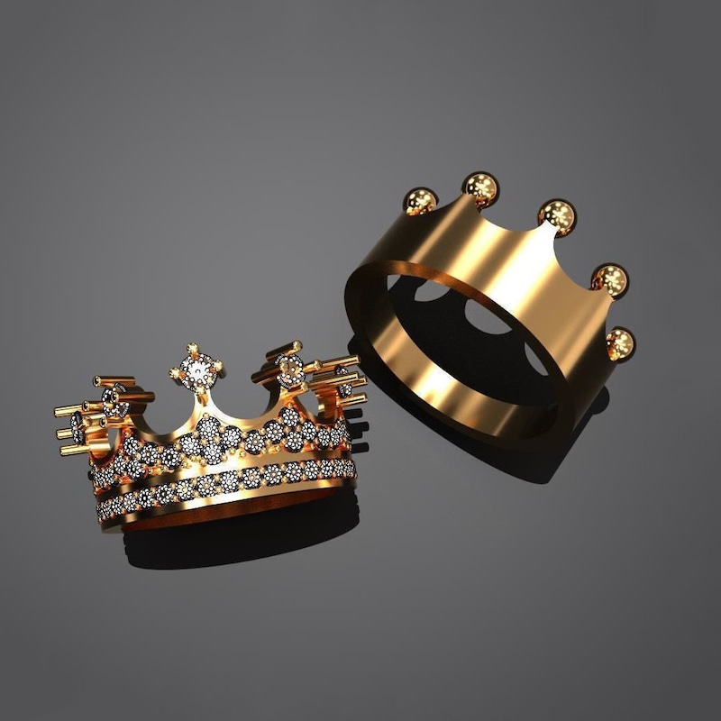 Mens Gold Crown Rings - Etsy