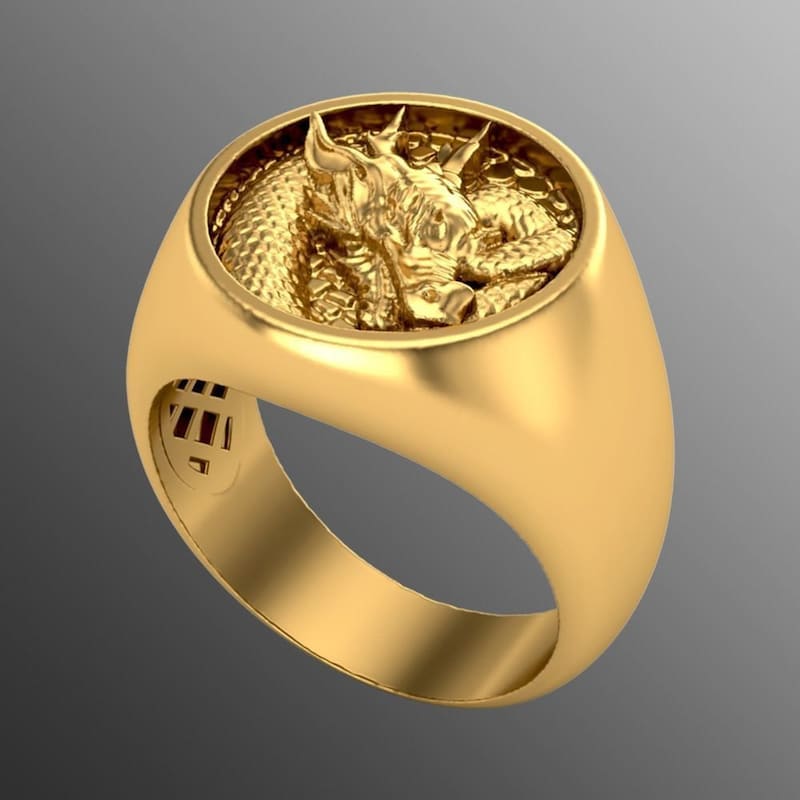 Mens 925 Silver Dragon Ring - Etsy