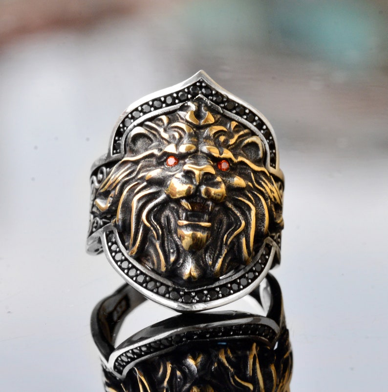 Lion Head Ring African Lion Ring Leo Ring Animals Signet - Etsy