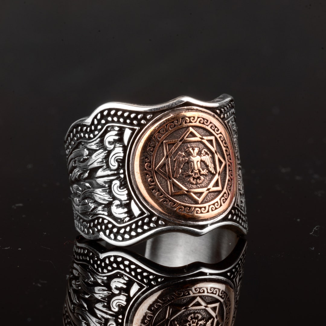 Star of David Ring for Men Double Headed Eagle Ring King - Etsy