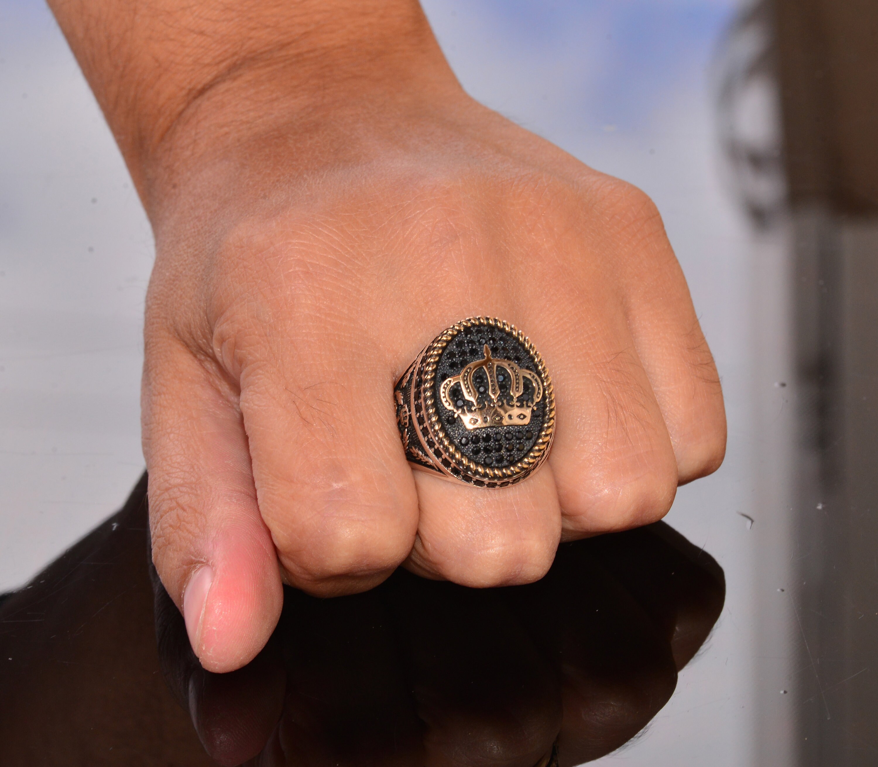 Solid Sterling Silver Ring Queen Crown Ring King Ring - Etsy