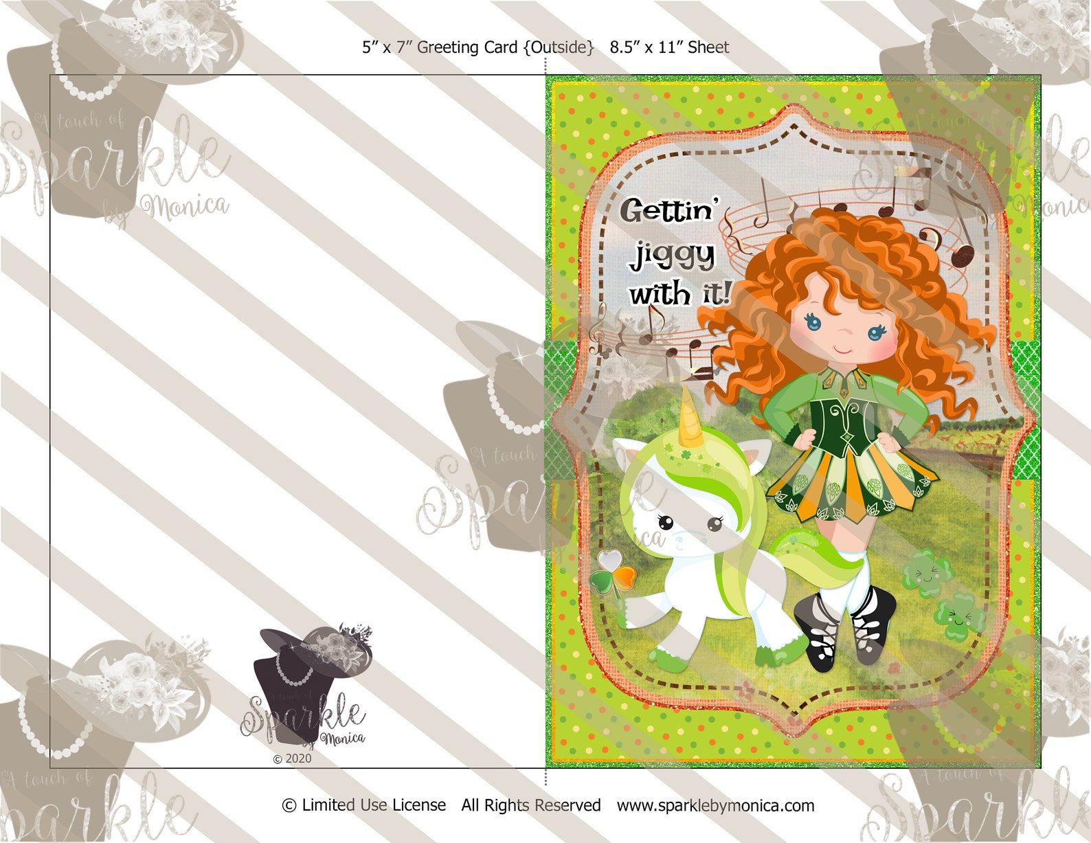 5x7 Gettin' Jiggy With It St. Patrick's Day Card, Printable Celtic Card ...