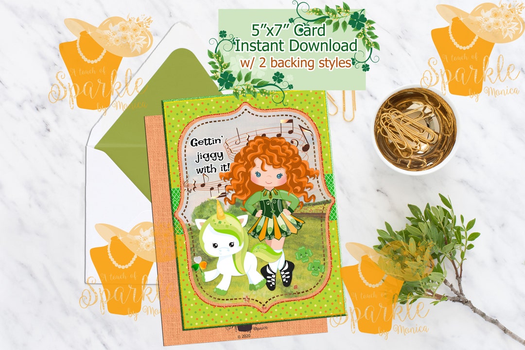 5x7 Gettin' Jiggy With It St. Patrick's Day Card, Printable Celtic Card ...