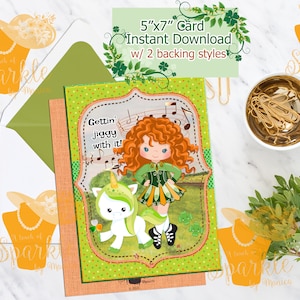 5x7 Gettin' Jiggy With It St. Patrick's Day Card, Printable Celtic Card ...