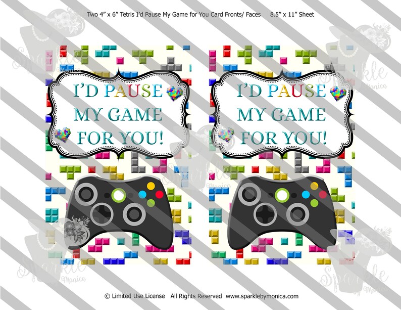 4x6 I'd Pause My Game for You Card, Video Gamer Card, Printable Card ...
