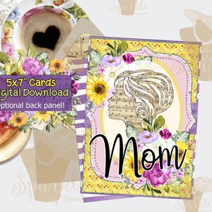 5x7 Music Mom Mother's Day Card, Printable Mother's Day Card, Digital ...