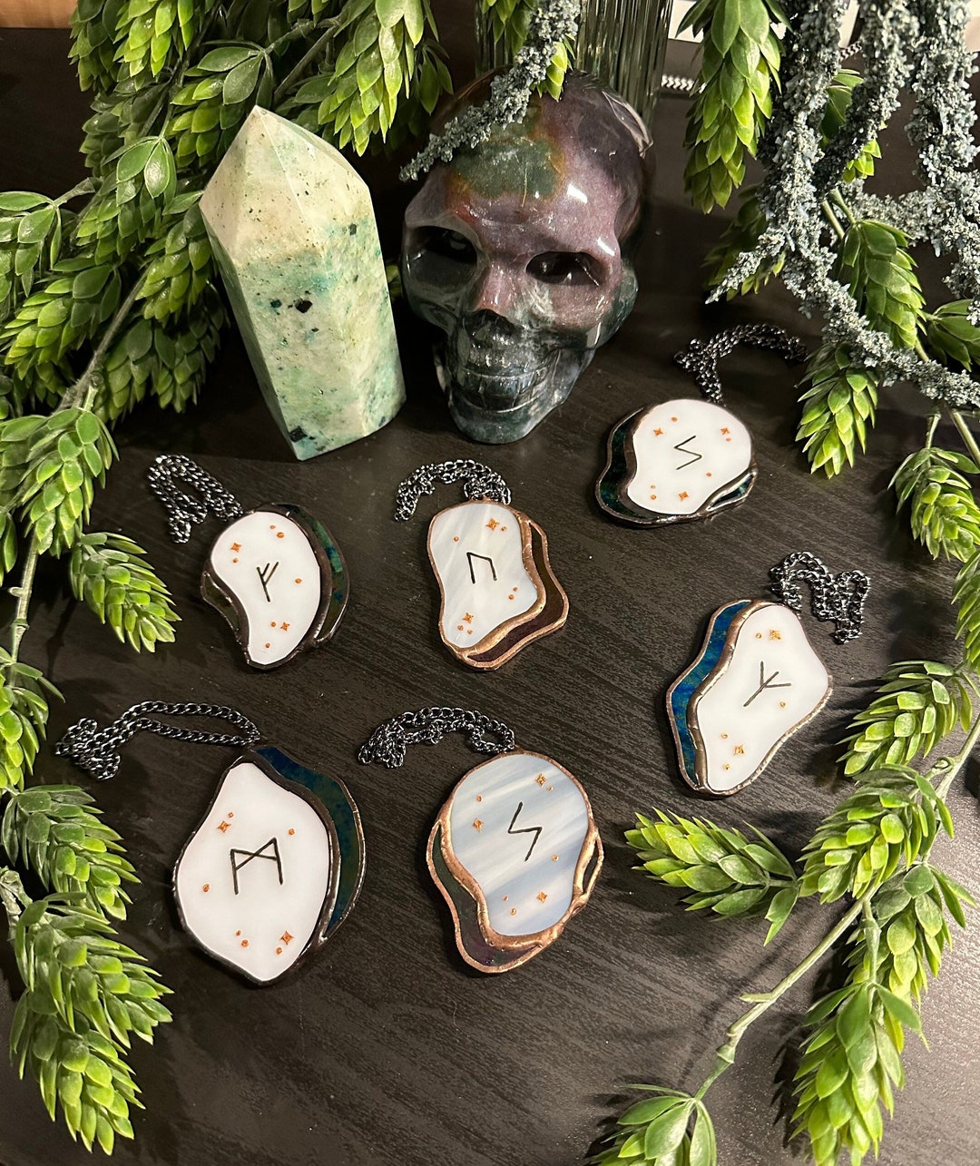 Rune Stone Stained Glass Ornament Witchy Goth Gothic Pagan Halloween ...