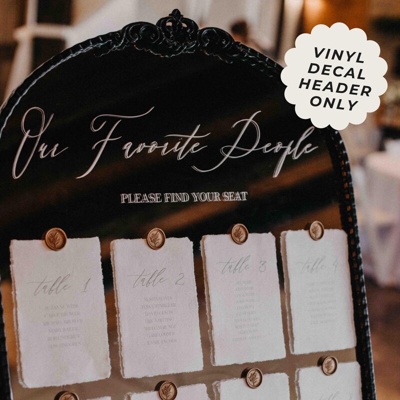 Seating Chart Decals - Etsy
