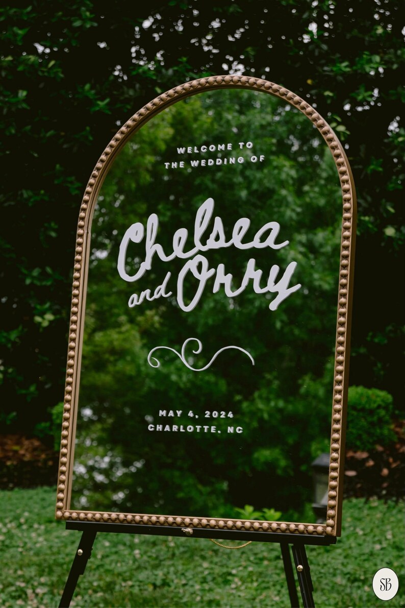 Custom Welcome Sign Decal for Mirror | Personalized Names & Dates ...