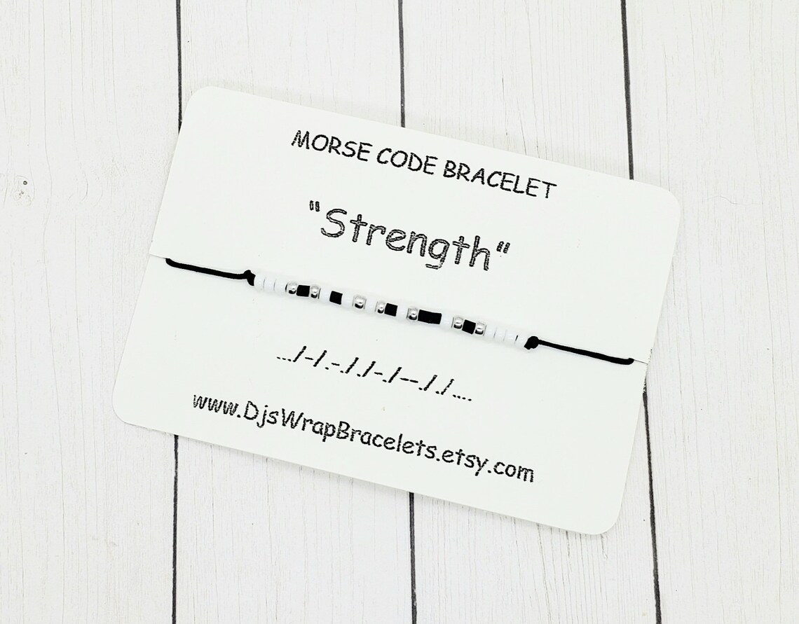 Strength Morse Code Bracelet Strong Morse Code Bracelet - Etsy