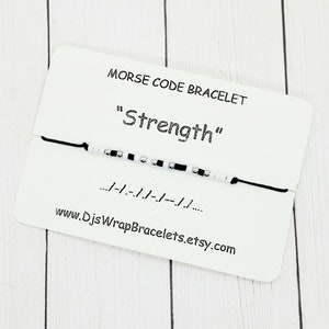 Strength Morse Code Bracelet, Strong Morse Code Bracelet, Friendship ...