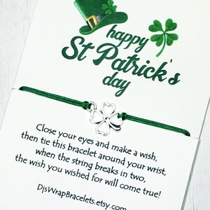 St Patricks Day Wish Bracelet Gift, St Patricks Day Party Favors, Four ...