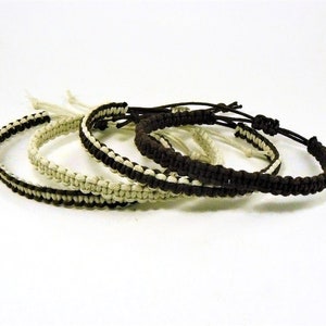 Mens Macrame String Bracelet Two Tone Brown Friendship Bracelet ...