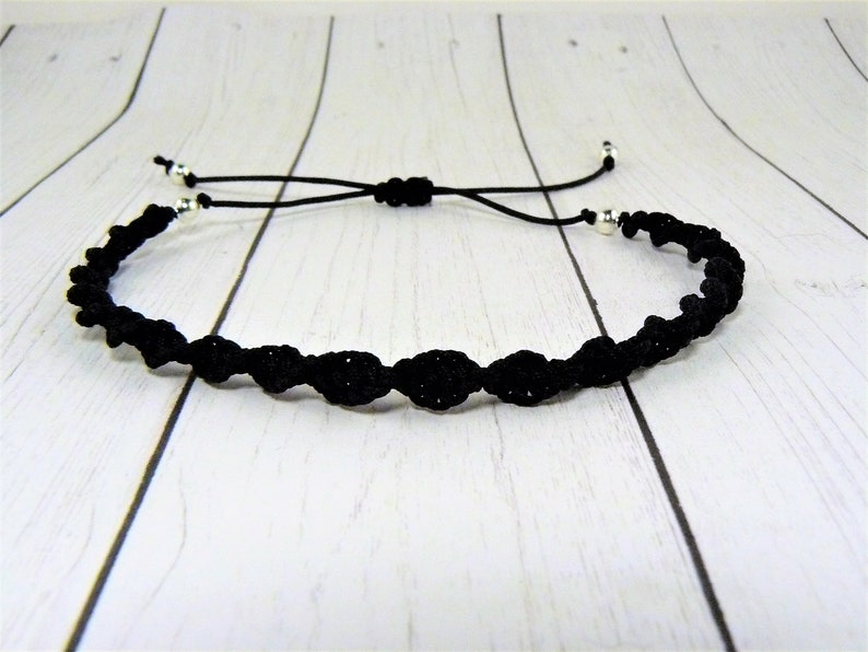 Black String Friendship Bracelets Set of 7 Infinity String - Etsy
