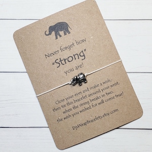 Elephant Wish Bracelet, Elephant Strength Bracelet, Memory Elephant ...