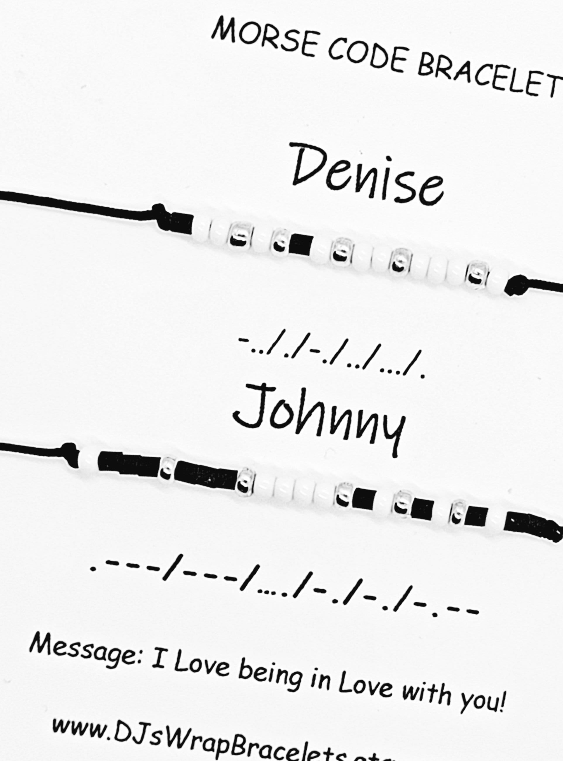 Couples Matching Morse Code Bracelet Set Custom Name Gift - Etsy