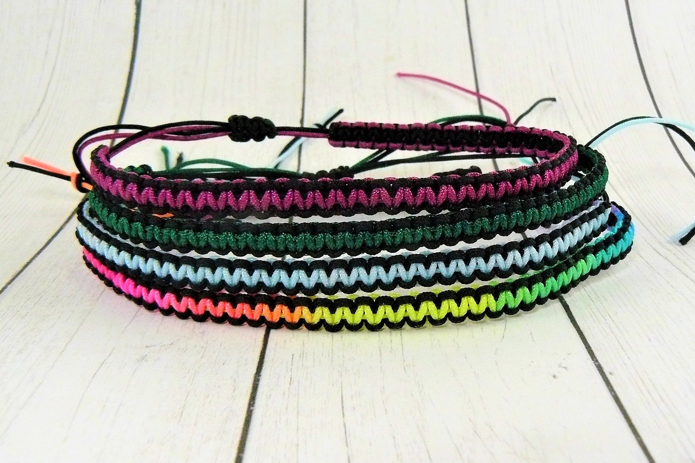 Two Tone Macrame String Bracelet Friendship Bracelet | Etsy