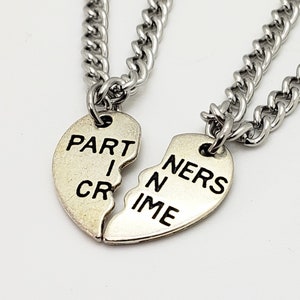 Partners in Crime Matching Necklace Set, Gift for Best Friend, Couples ...