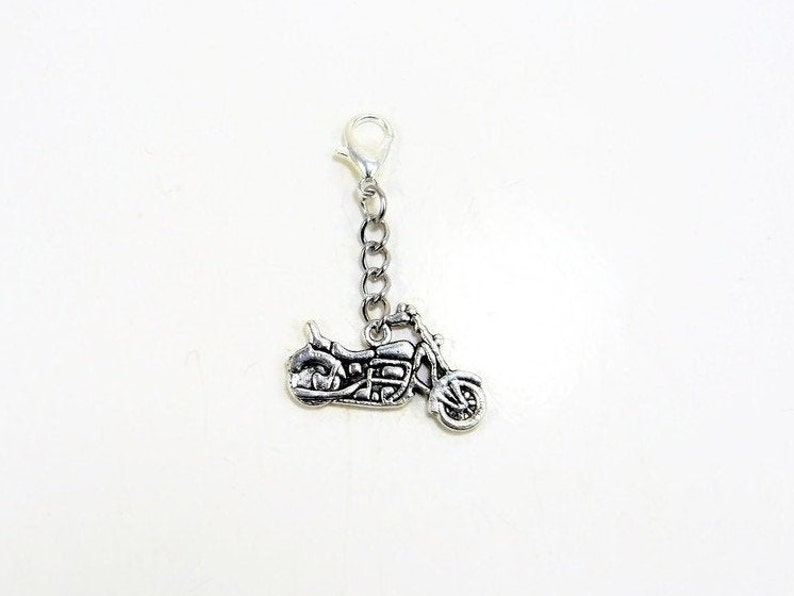Motorcycle Zipper Pull Charm, Biker Gift, Biker Jewelry, Motorcycle ...