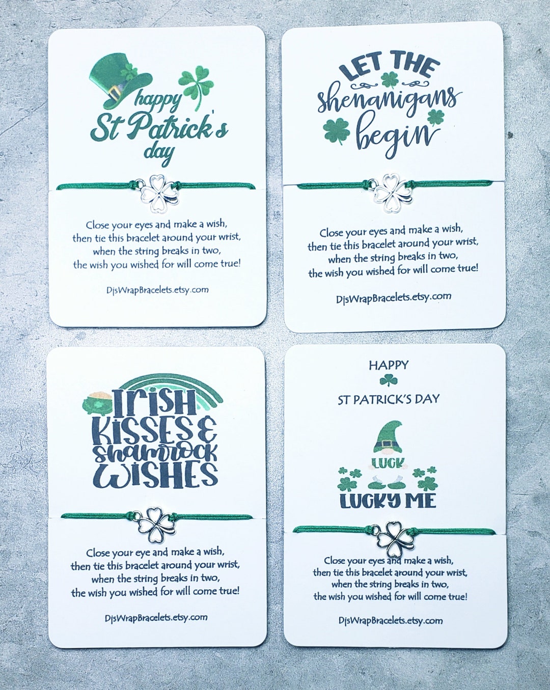 St Patricks Day Wish Bracelets, Friendship Bracelets, Party Favors, St ...