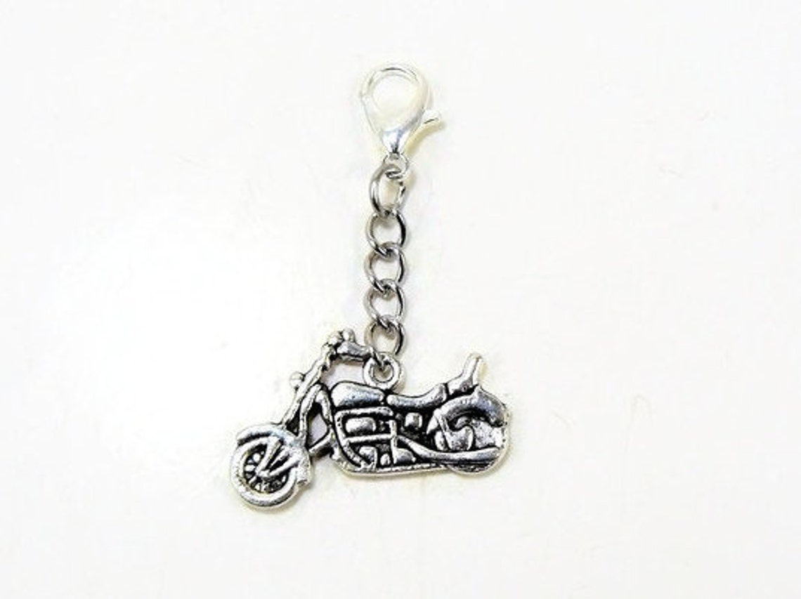 Motorcycle Zipper Pull Charm, Biker Gift, Biker Jewelry, Motorcycle ...