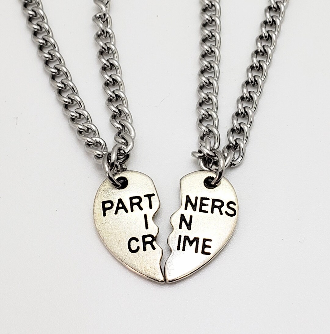 Partners in Crime Matching Necklace Set, Gift for Best Friend, Couples ...