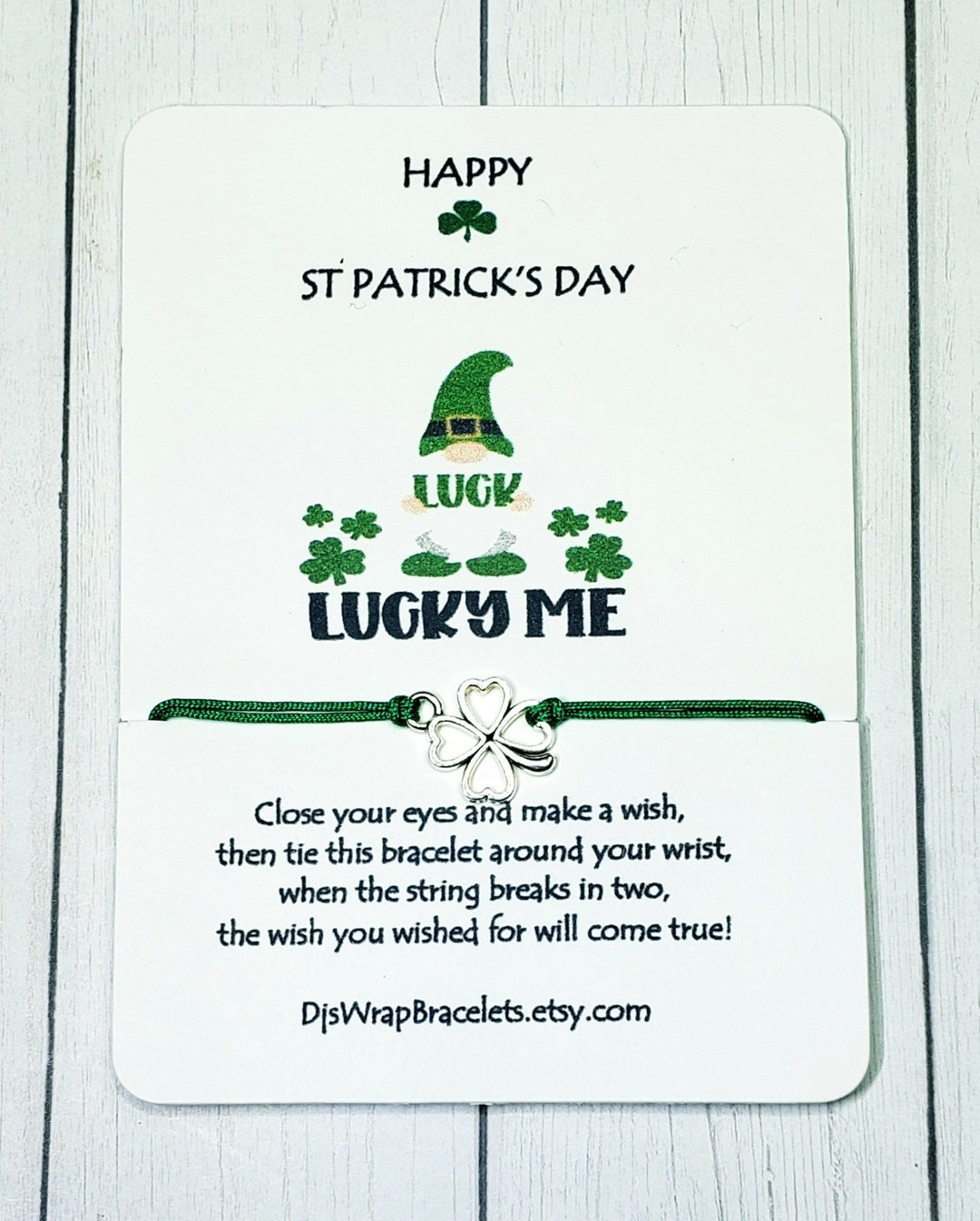 Lucky Me St Patricks Day Card, Friendship Bracelet, Party Favors, Good ...
