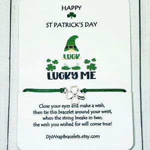 Lucky Me St Patricks Day Card, Friendship Bracelet, Party Favors, Good ...