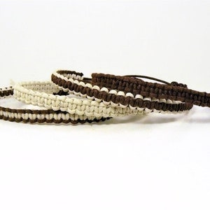 Mens Macrame String Bracelet Two Tone Brown Friendship Bracelet ...