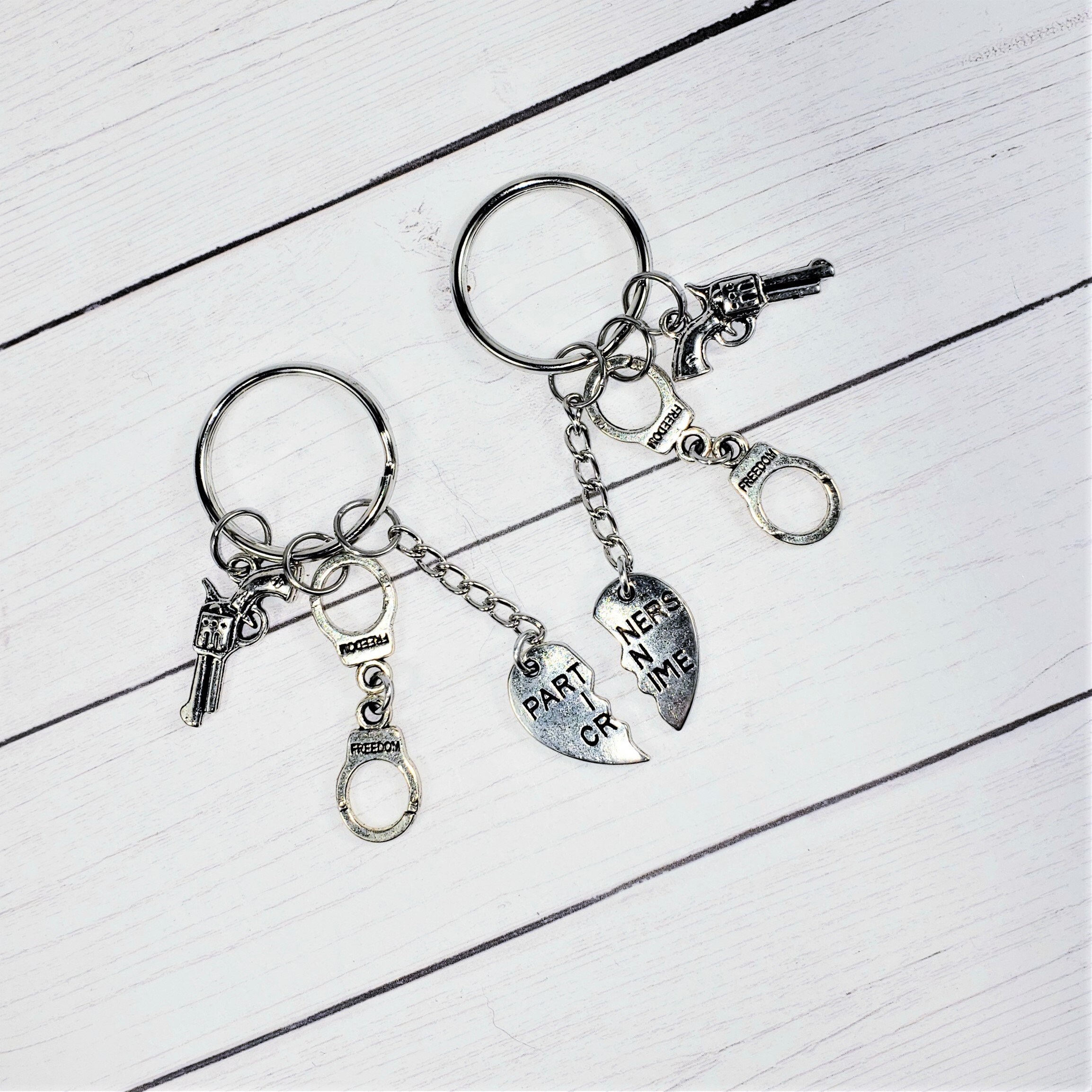 Partners in Crime Matching Keychain Set Best Friend Keychain - Etsy