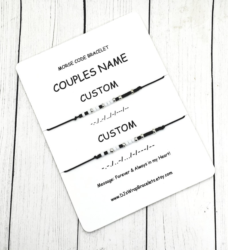 Couples Name Morse Code Bracelet Set of 2 Matching Bracelet - Etsy