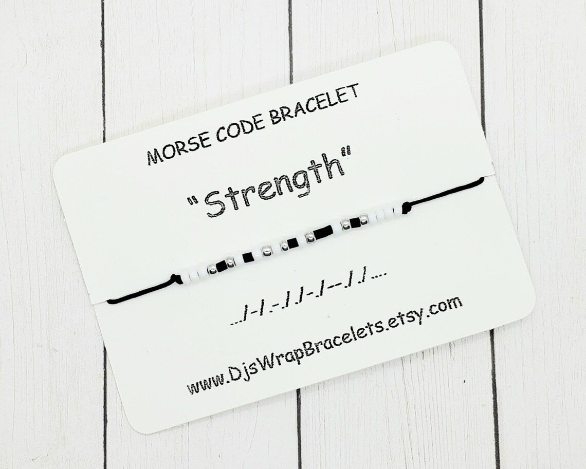 Strength Morse Code Bracelet Strong Morse Code Bracelet - Etsy