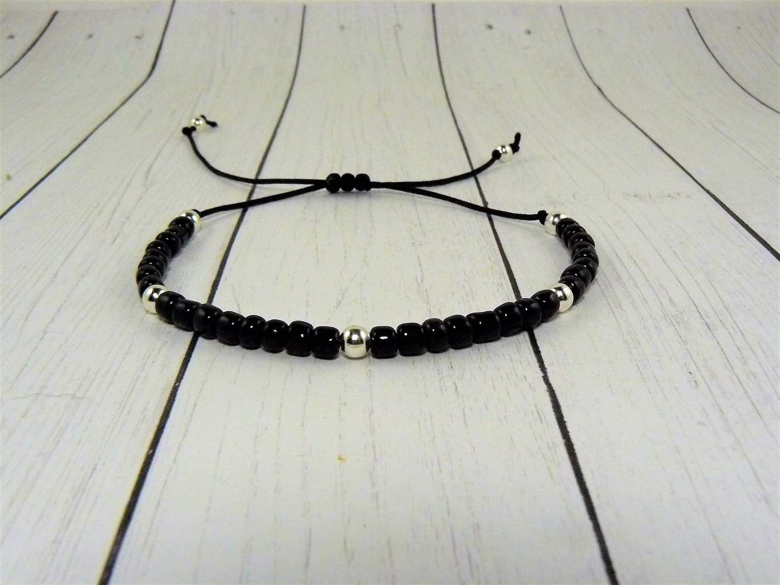 Black String Friendship Bracelets Set of 7 Infinity String - Etsy