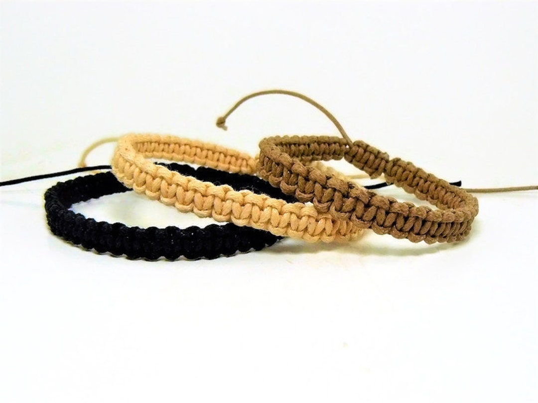 Macrame Bracelet Men Boys, Friendship Bracelet, Waxed Cotton Cord ...