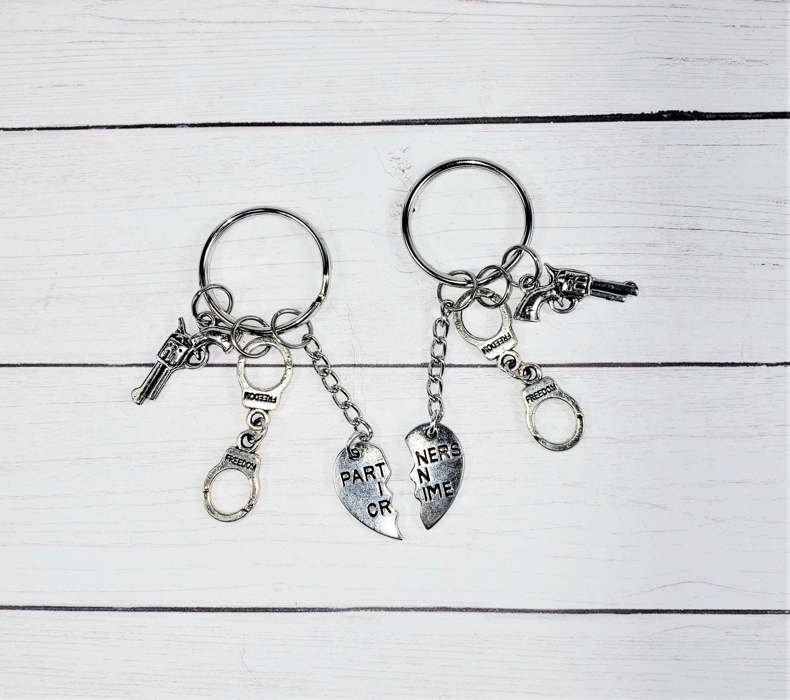 Partners in Crime Matching Keychain Set Best Friend Keychain - Etsy