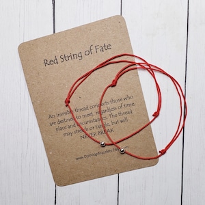 Red String of Fate Couples Bracelet Set, Red Thread Bracelet, Couples ...