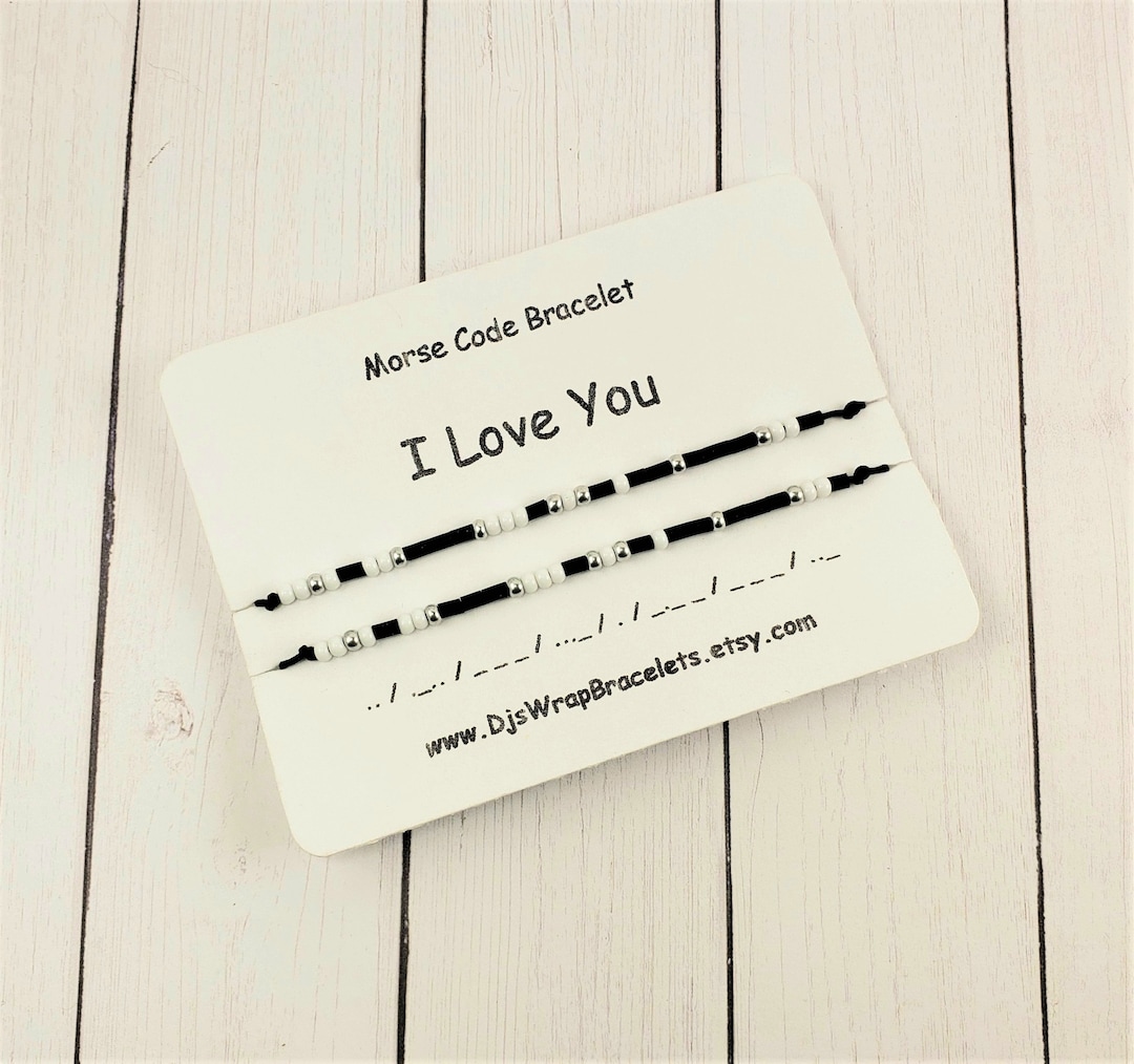 I Love You Morse Code Bracelet, Couples Bracelet Set, Matching ...