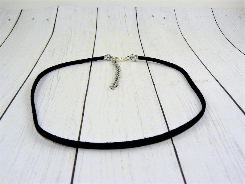 Thin Black Choker Simple Black Chokers Black Leather Choker - Etsy