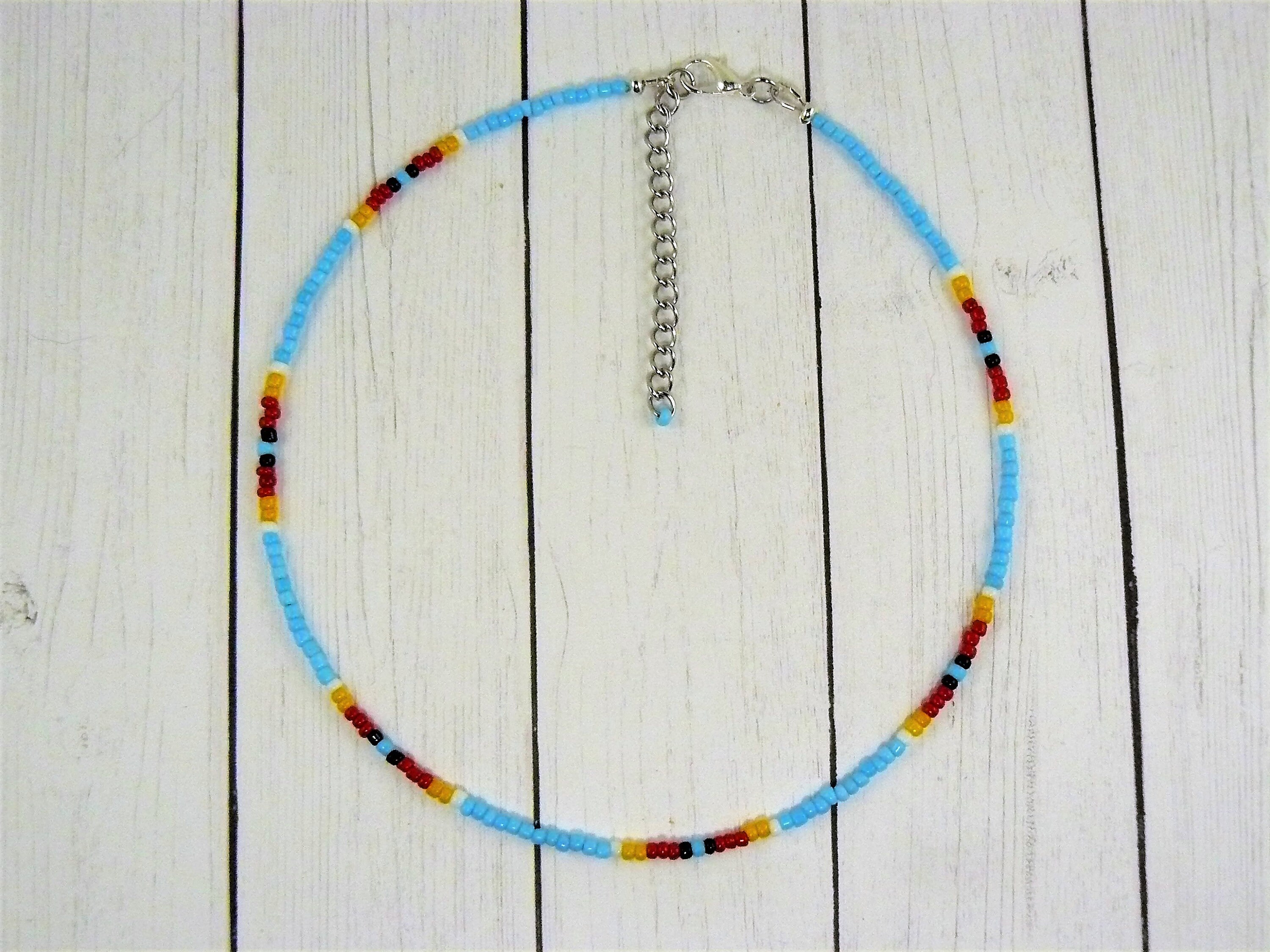 Turquoise Beaded Choker Native American Indian Inspired | Etsy