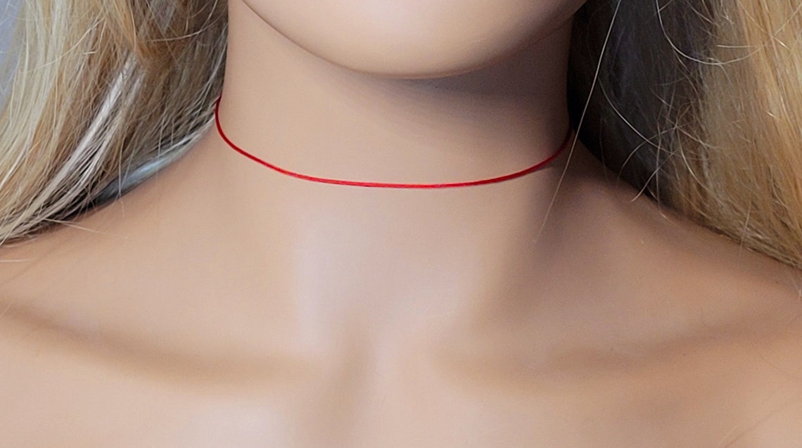 Simple Red String Choker Minimalist Waterproof Good Luck - Etsy