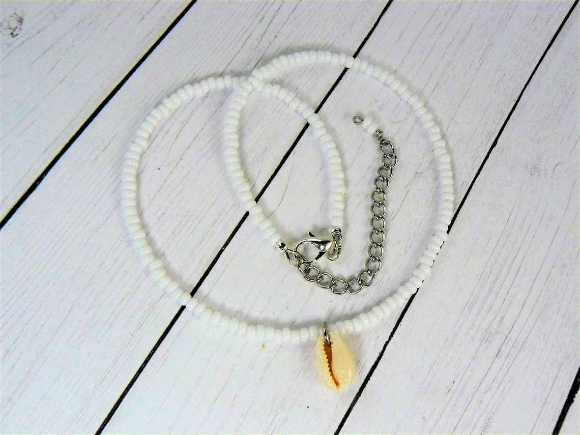 Natural Cowrie Shell Choker Necklace Cowrie Shell Choker White | Etsy UK